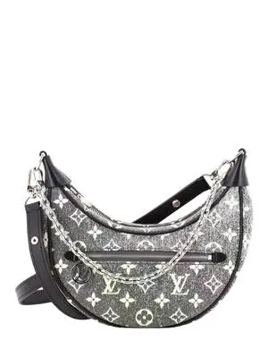 LOUIS VUITTON Loop Handbag Monogram Jacquard Denim Hobo Bag - Black