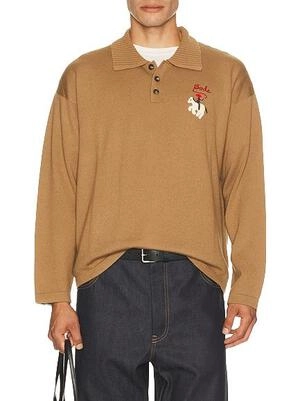 BODE Cowboy Applique Polo - Tan