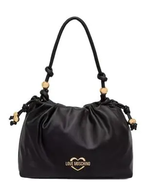 Moschino Bead-embellished Ruched Tote Bag - Black