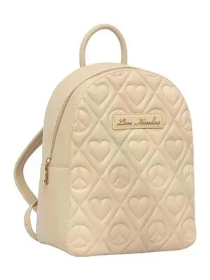 Moschino Heart-quilted Backpack Neutrals
