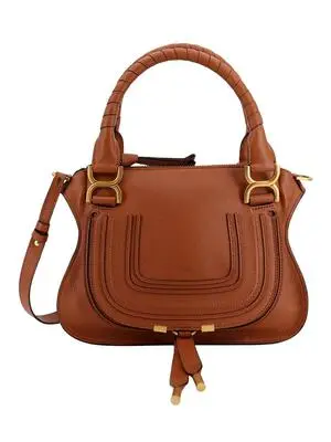 Chloé Marcie Small Leather Shoulder Bag Brown