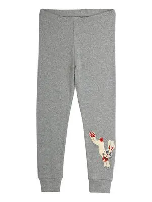 MINI RODINI Mélange Cotton-blend Leggings - Grey