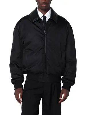 Balenciaga Zip-up Bomber Jacket In Cotton Blend - Black