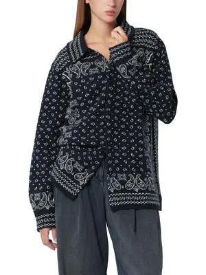 Guest In Residence Midnight Wild Rag Shirt-style Cardigan In Cashmere - Blue