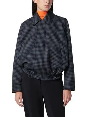 Loewe Blue And Black Wool Drawstring Jacket - Multicolor