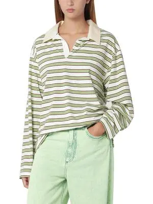 SANDERLAK Striped Cotton Jersey Rugby Polo