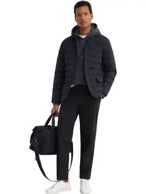 REISS R-flex Technical Stretch Drawstring Trousers Tailored-fit - Navy