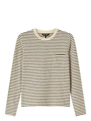 Whistles Striped Long-sleeve Cotton Top - Brown/multi