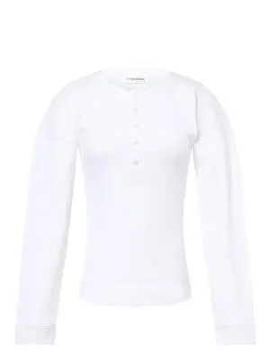 Victoria Beckham Hazel Ribbed Long-sleeve Cotton Top - White