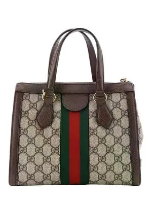 Gucci Ophidia Top Handle Gg Coated Canvas Small Tote Bag - Brown