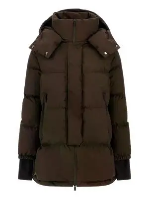 Herno Hooded Single-breasted Coat - Brown