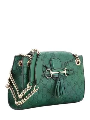 Gucci Emily Chain Flap Guccissima Leather Small Shoulder Bag - Green