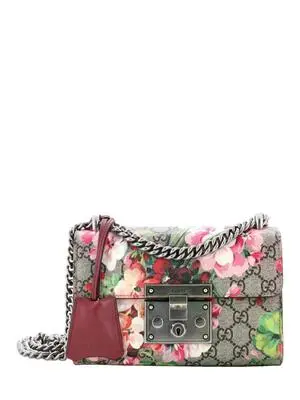 Gucci Padlock Blooms Print Gg Coated Canvas Small Shoulder Bag - Multicolour