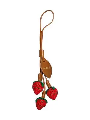 AQUAZZURA Strawberry Leather Bag Charm - Red