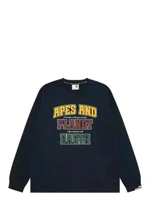 AAPE BY *A BATHING APE Graphic-print Long-sleeve T-shirt Blue
