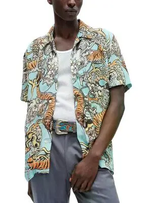 ENDLESS JOY Tiga Naga Short-sleeve Shirt - Blue