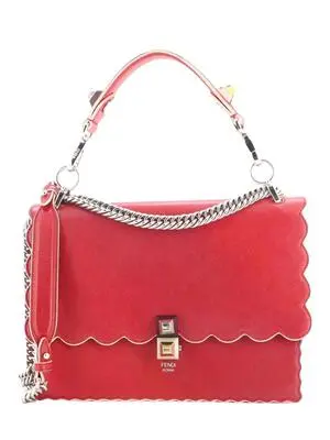 Fendi Kan I Bag Leather Medium Shoulder Bag - Red