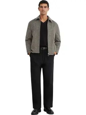 REISS Wool-blend Relaxed-fit Trousers - Black