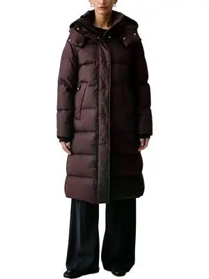 Marc O'polo Quilted Hooded Oversized Coat - Red