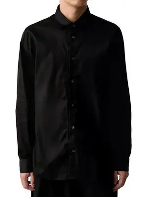 Armani Exchange Long-sleeve Cotton Shirt - Black