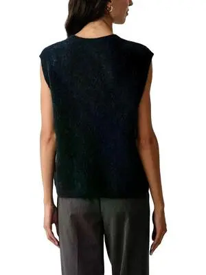 MOS MOSH Almine Button-up Sleeveless Cardigan - Blue
