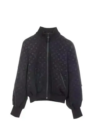 LOUIS VUITTON 2010s Monogram Zip-up Sweatshirt - Black
