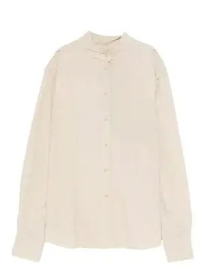 MARIA TURRI Frayed-edge Button-up Shirt - Neutrals