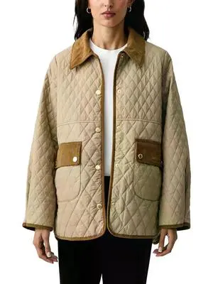 Barbour Whickham Quilted Corduroy-collar Jacket - Neutrals