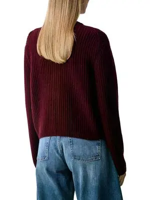 Barbour Adalyn Ribbed-knit Cardigan - Red