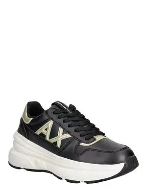 Armani Exchange Logo-patch Chunky-sole Sneakers - Black