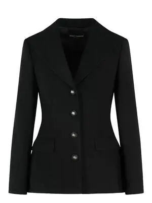 Dolce & Gabbana Dg Logo Single-breasted Jacket - Black