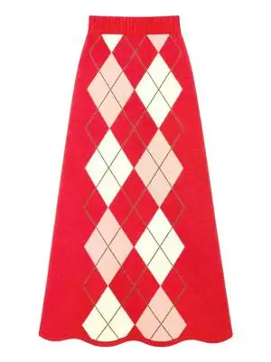 CHINTI & PARKER Argyle-pattern Midi Skirt
