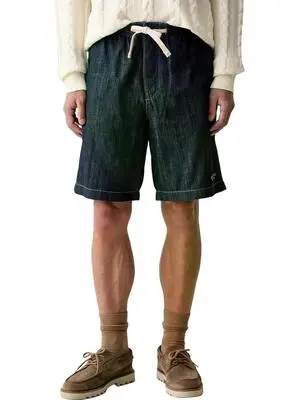 Armani Exchange Drawstring Denim Shorts - Blue