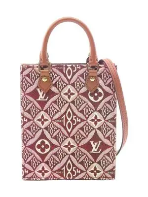 LOUIS VUITTON 2020 Petite Sac Plat Monogram Tote Bag - Red