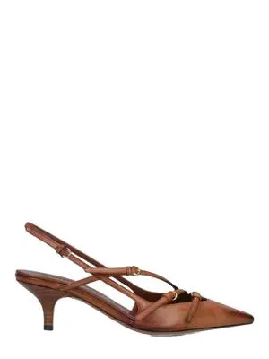 Miu Miu Buckled Slingback Pumps Brown