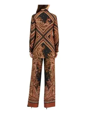 CLIPS Paisley-print Trousers - Brown