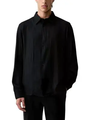 Armani Exchange Long-sleeve Button-down Shirt - Black