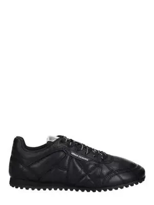 Armani Exchange Logo-print Quilted Sneakers - Black