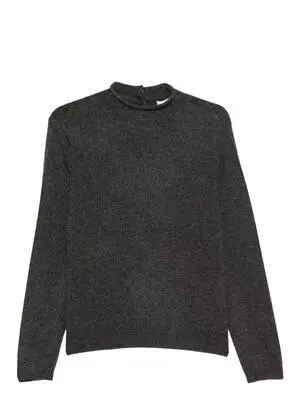 MLM High-neck Cutout-back Sweater - Grey