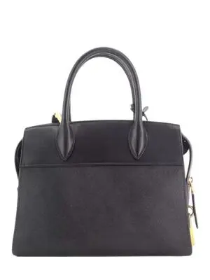 Prada Esplanade Tote Saffiano With City Calf Small Satchel - Black