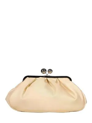 Max Mara Pasticcino Gathered Leather Clutch Bag - Neutrals