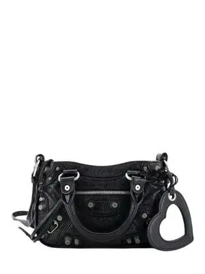 Balenciaga Le Cagole Giant Studs Leather Mini Tote Bag Black