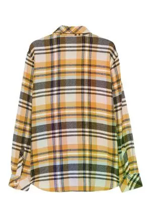 GOD'S TRUE CASHMERE Check-pattern Cashmere Shirt - Yellow