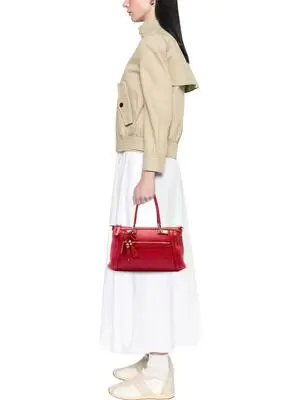 Gucci 2016-2026 Pebbled Calfskin Bella Satchel - Red