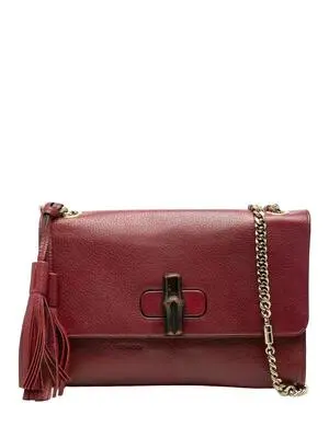 Gucci 2000-2015 Medium Calfskin Miss Bamboo Crossbody Bag - Red