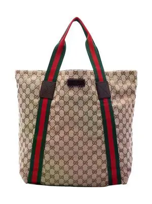 Gucci 2016-2026 Gg Canvas Web Tote Bag - Neutrals