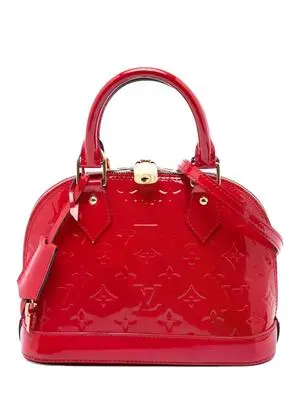 LOUIS VUITTON 2017 Monogram Vernis Alma Bb Satchel - Red