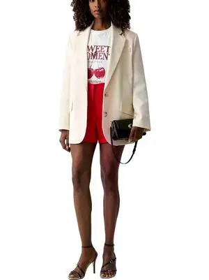MORGAN Pressed-crease Tailored Shorts - Red