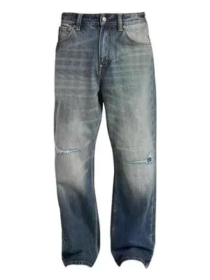EVISU Pink Daicock Distressed Jeans - Blue