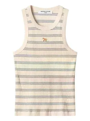 Maison Kitsuné Baby Fox Striped Tank Top - Neutrals